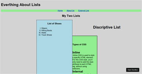 Lists Codesandbox