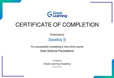 Swetha S On Linkedin Greatlearningacademy Greatlearning Glacertificate