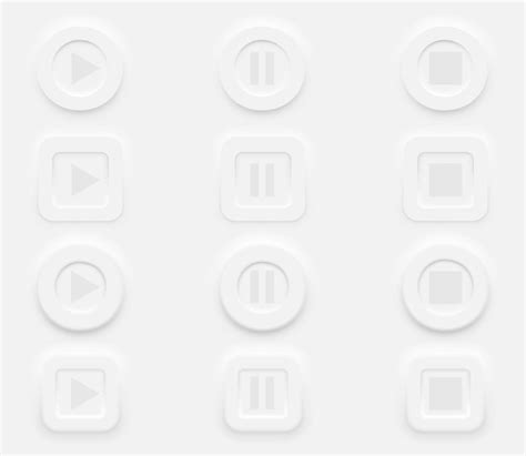 Premium Vector Play Buttons Light Colors On And Off Normal And Hover