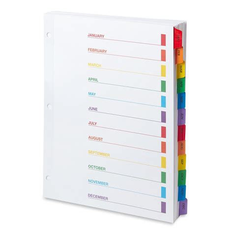 Numbered Dividers For Binders