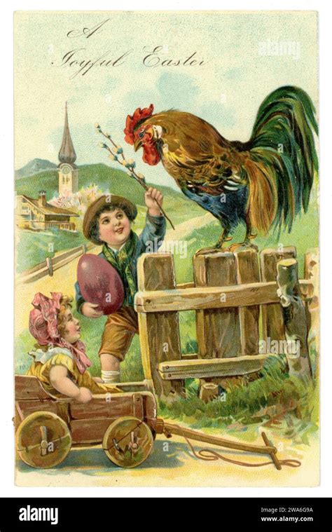 Original Edwardian Era Easter Greetings Card Wishing A Perfect Easter