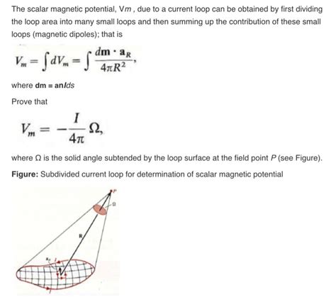 Solved The Scalar Magnetic Potential Vm Due To A Current