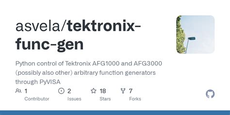 Github Asvelatektronix Func Gen Python Control Of Tektronix Afg1000