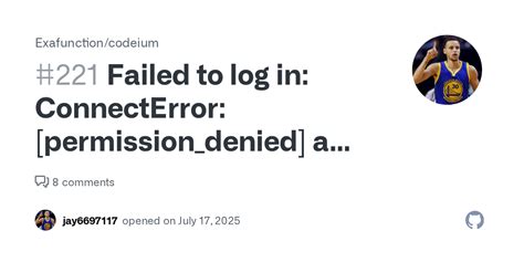 Failed To Log In Connecterror Permissiondenied Api Server Wire