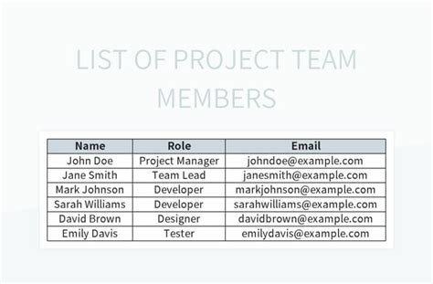 Free Team Members Templates For Google Sheets And Microsoft Excel Slidesdocs