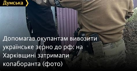 Допомагав окупантам вивозити українське зерно до рф на Харківщині затримали колаборанта