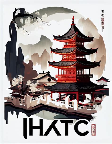 Premium Ai Image A Poster For A Chinese Temple With The Words Jhsc