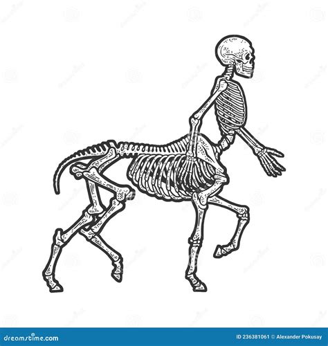 Centaur Skeleton Sketch Vector Illustration Stock Vector Illustration