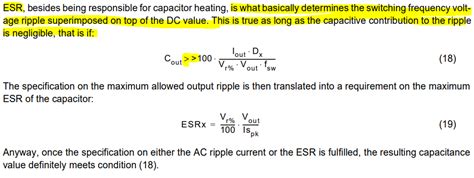 Capacitor Ripple Voltage On Output Voltage Of An Smps Electrical