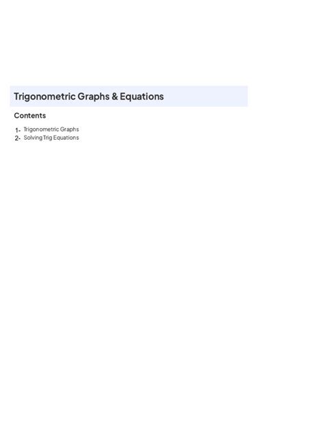 3 12 Trigonometric Graphs And Equations Pdf Trigonometry Cartesian Coordinate System