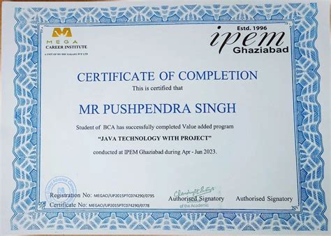 Pushpendra Singh On Linkedin Happy For Having A Java Certificate