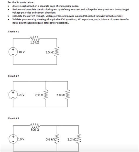 Solved For The 3 Circuits Below Analyze Each Circuit On A Chegg Com