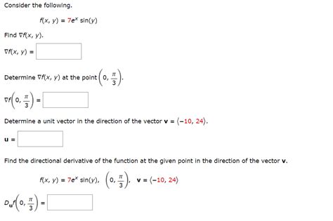 solved consider the following f x y 7exsin y find