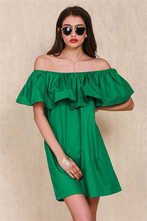 Короткое летнее платье с открытыми плечами Women Dresses Платья