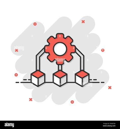 Api Technology Icon In Comic Style Algorithm Cartoon Vector Illustration On White Isolated