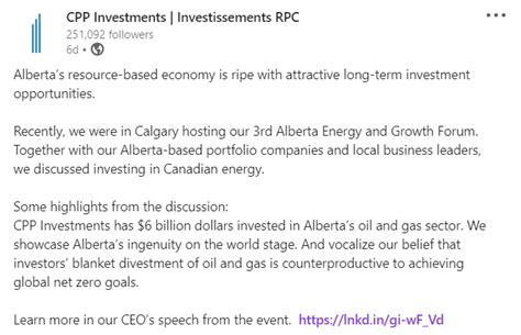 Canada Pension Plan Opens Cop28 By Celebrating Oil And Gas Investments