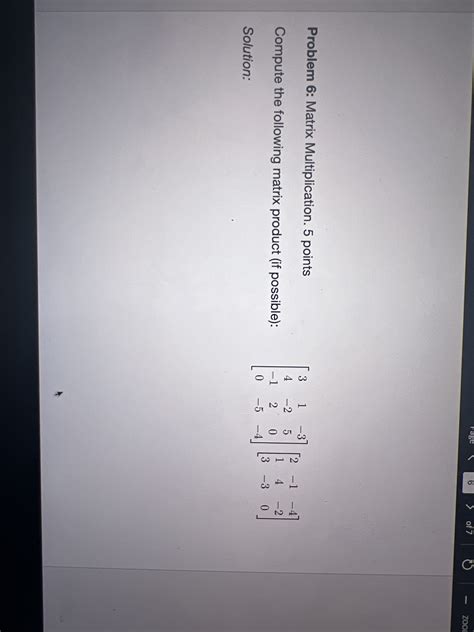 Solved Problem Matrix Multiplication PointsCompute Chegg
