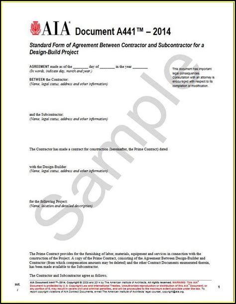 Aia Contract Template