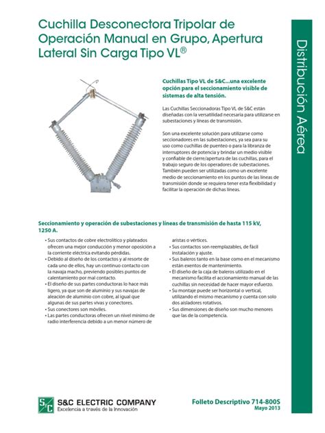 Cuchilla 115 Kv Pdf Transmisión De Energía Eléctrica Subestacion