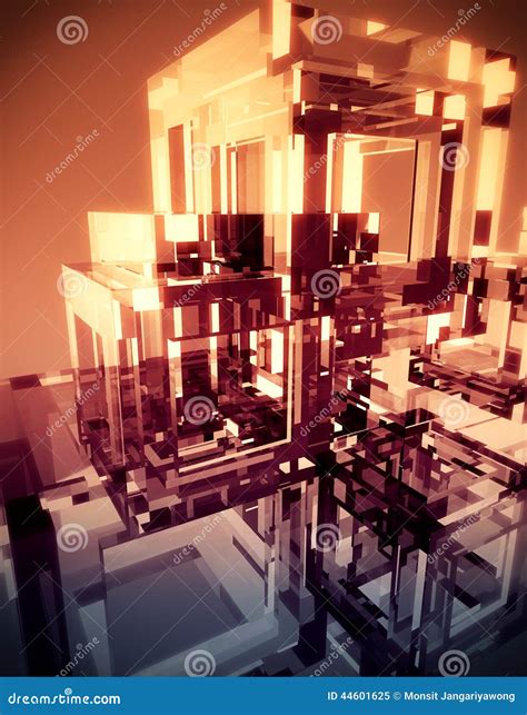 Glass Cube Abstract Background Stock Illustration Illustration Of
