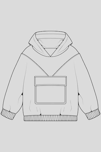 Premium Vector Hoodie Oversized Outline Drawing Vector Hoodie Oversized In A Sketch Style