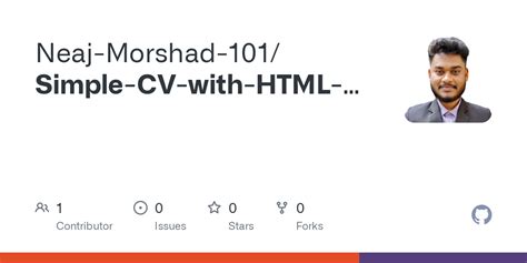 Github Neaj Morshad Simple Cv With Html Css
