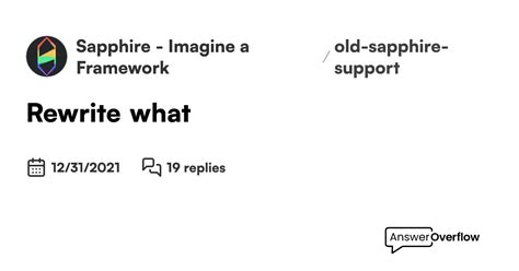 Rewrite What Sapphire Imagine A Framework