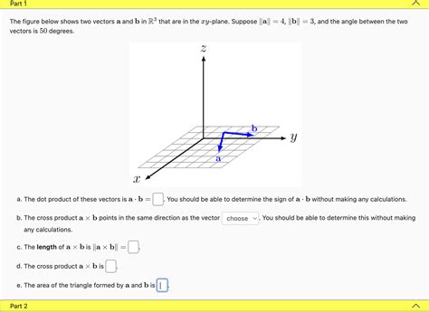 solved part 1the figure below shows two vectors a and b ﻿in