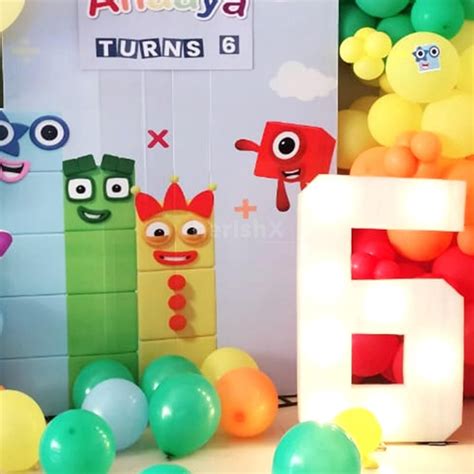 Number Blocks Birthday Decor Balloon And Rainbow Delight Delhi Ncr