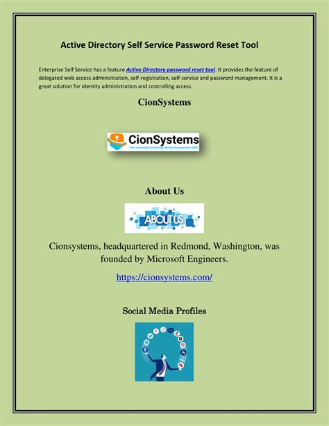Ppt Active Directory Password Reset Cionsystems Powerpoint Presentation Id13015113