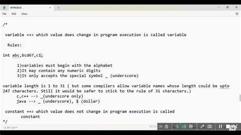 18cvariablenamingrulesenglish Youtube