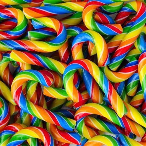 Candy Cane Rainbow Candy Rainbow Food Colorful Candy