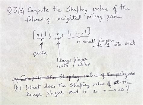 solved q3 a compute the shapley value of the following
