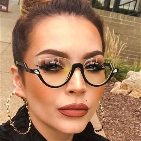 Ag Vintage Semi Rimless Cat Eye Glasses Frame Eye Wear Glasses