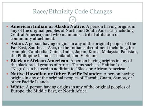 Ppt Demographic Reporting The Shift In Raceethnicity Codes