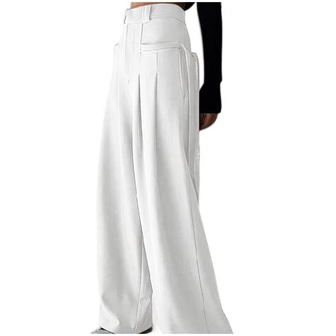 Stetmn Womens Pants Casual 2025 Elastic Waist Loose Flowy Palazzo Pants Trousers