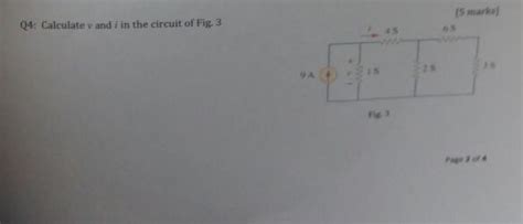 Solved Calculate V And I In The Circuit Of Fig 3 Chegg Com