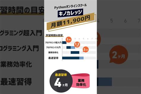 Pythonでの業務効率化はなにをどのくらい学ぶとできるキノカレッジなら ヶ月PythonオンラインスクールShorts ProCode
