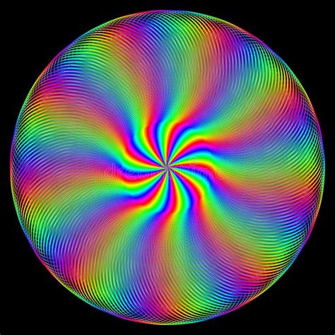 Bright Iridescent Spiral Round Mandala Optical Diffraction Spiritual