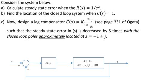 solved consider the system below a calculate steady state