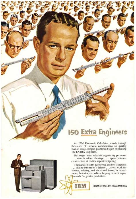 Slide Rule Museum 150 Extra Engineers IBM Ad Skandalon