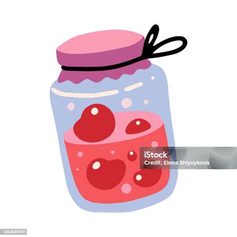 항아리 콤포트 수제 잼 통조림 딸기와 흰색 배경에 고립 된 과일 가을에 대한 스톡 벡터 아트 및 기타 이미지 가을 건강한 식생활 과일 Istock