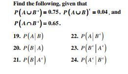 Solved Find The Following Given That Chegg Com