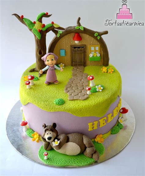 Masha And The Bear Cake For Girls Fondant Cakes Birthday Bear Cake