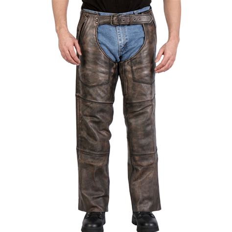Mens Antique Leather Motorcycle Chaps Quality And Style Leather Chaps