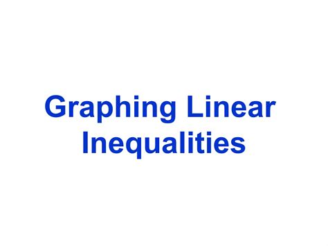 Graphing Linear Inequalities PPT