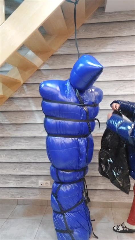 My Slave Bagged And Suffocated In The Shiny Sleepingbag