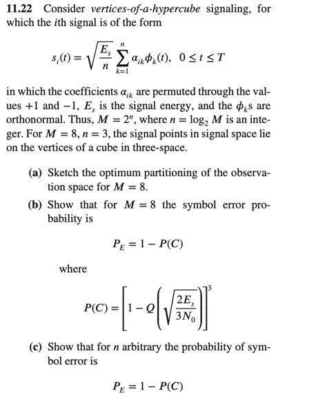 Solved 1122 Consider Vertices Of A Hypercube Signaling For