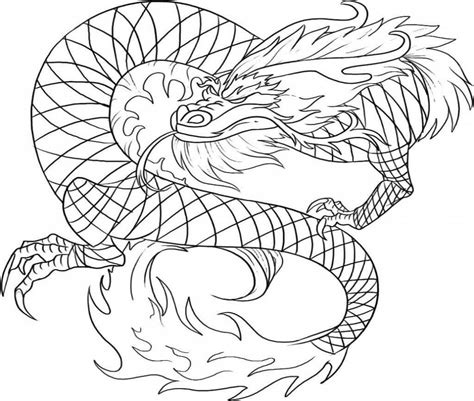 Dragón Chino De Fuego Para Colorear Imprimir E Dibujar Coloringonly Com