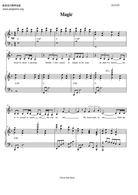 Scott Alan Magic Sheet Music Pdf マジック 악보 Free Score Download ★